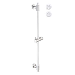 kes shower slide bar 30-inch with adjustable shower head holder, sus 304 stainless steel drill-free mounted shower bar brushed finish, f209s78df-bs