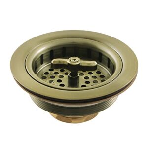 gourmet scape k212ab kingston tacoma spin and seal sink basket strainer, antique brass