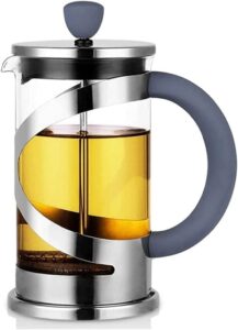 youook french coffee press - 600 ml - espresso and tea maker with triple filters, stainless steel plunger and heat resistant borosilicate glass