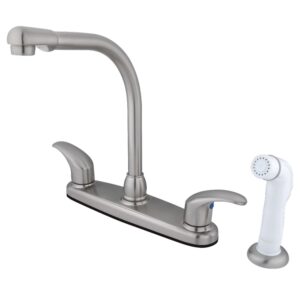 kingston brass kb718ll legacy 8-inch centerset kitchen faucet, brushed nickel