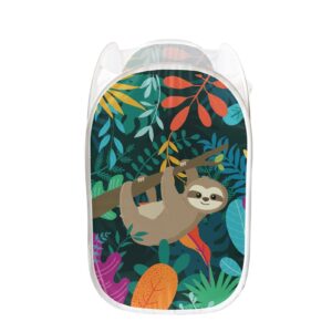 ljmkzjn cute sloth print foldable popup blanket storage laundry bag for my teenager and gifts for bedroom,home decor organizer nursery furniture colletions,(61l,85l)