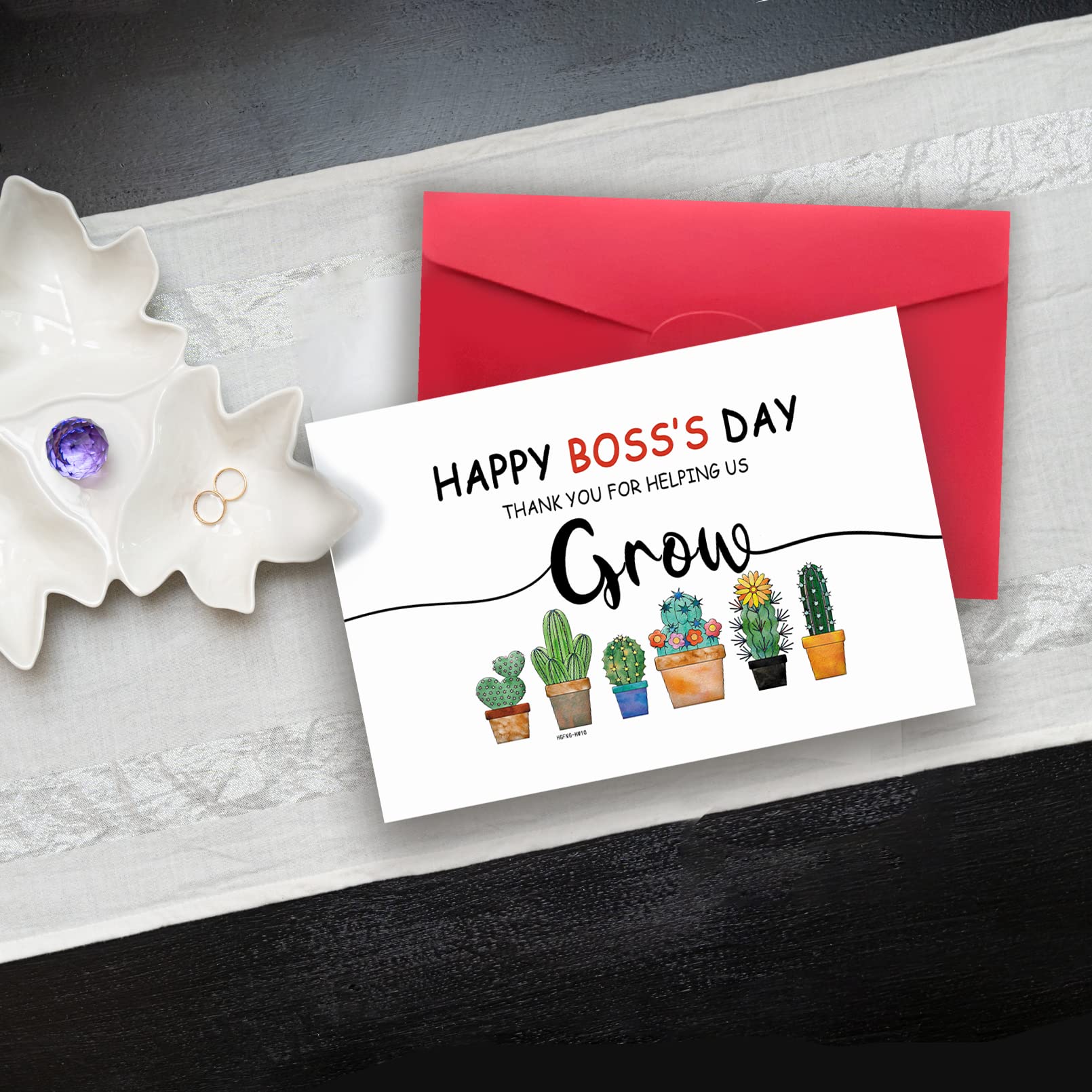 Huameigf Happy Boss’s Day Card, Cute Card Gifts for Boss Lady, Thank You Card from Employee, Funny Boss Day Card Gifts for Men or Women, Thank You for Helping Us Grow…