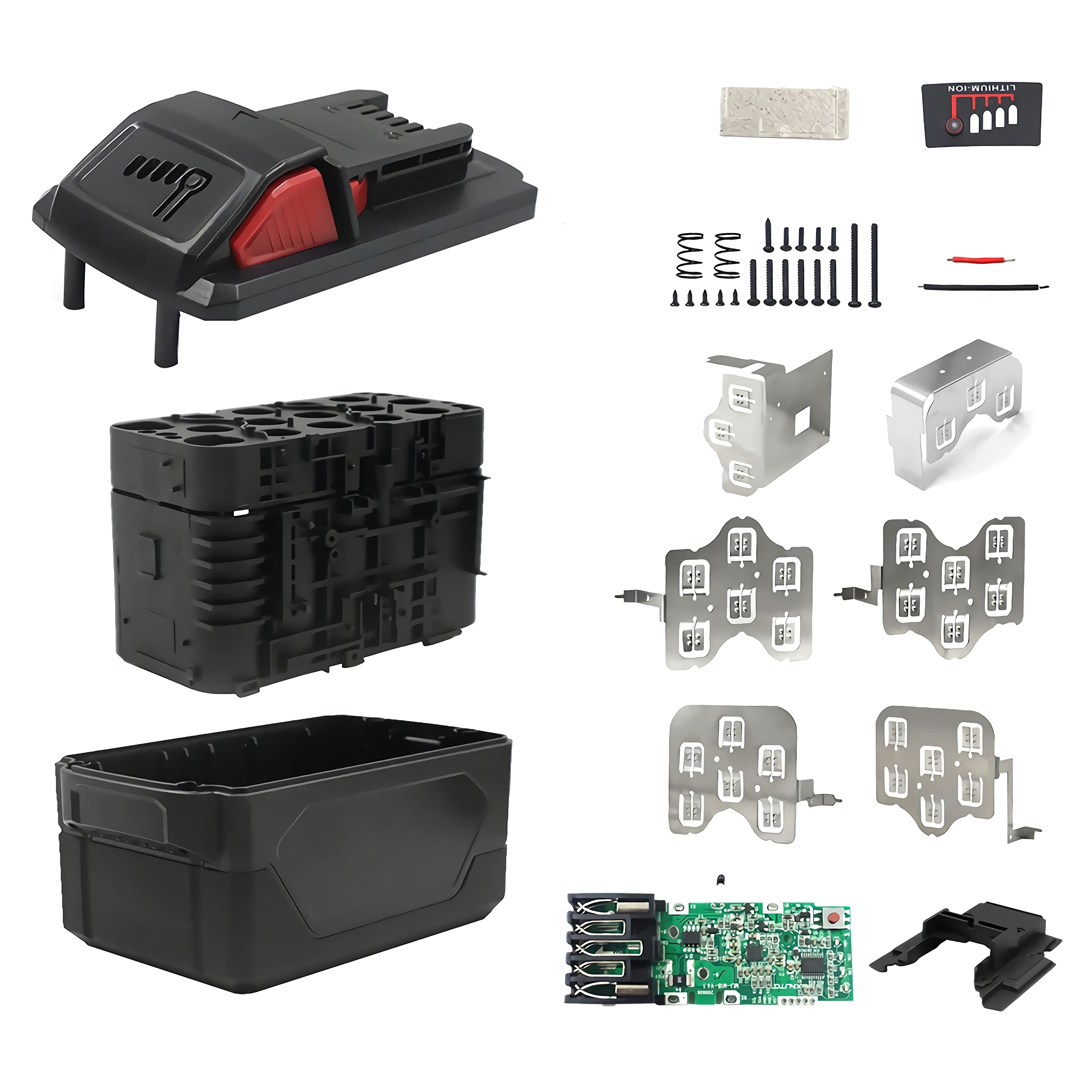 Janllenton 18V 15-Cells 18650 Battery DIY Replacement Case for Milwaukee M18 48-11-1890, Plastic Battery case Replacement Repair Kit for Milwaukee M18 9.0Ah (Battery not Included)