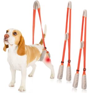 mixweer 2 pcs dog support harness for back legs dog rear lifting sling aid with handle and shoulder strap hind leg support for pet mobility helps dogs with poor stability joint injuries (orange)