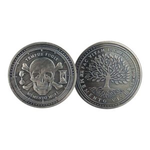 Memento Mori Memento Vivere Coin Stoic Reminder Token Skull Challenge Coin