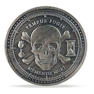 memento mori memento vivere coin stoic reminder token skull challenge coin