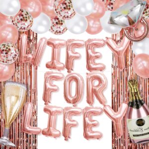 bachelorette party decorations favors bridal shower decorations bachelorette balloons decor bride balloons rose gold bachelorette party supplies will you marry me banner wifey for lifey balloons