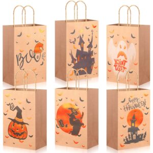 yexiya halloween treat bags kraft paper candy gift bags with handles goodies bags for halloween party favors supplies bulk (24)