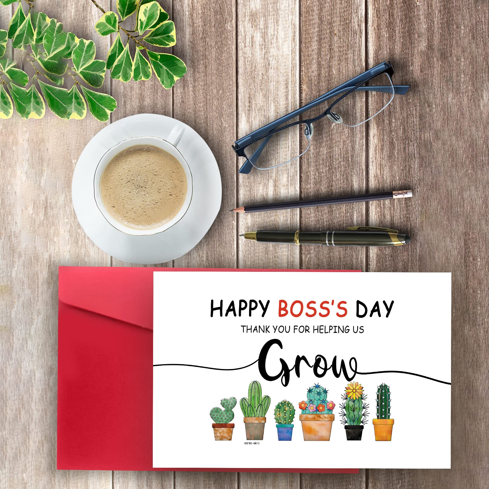 Huameigf Happy Boss’s Day Card, Cute Card Gifts for Boss Lady, Thank You Card from Employee, Funny Boss Day Card Gifts for Men or Women, Thank You for Helping Us Grow…