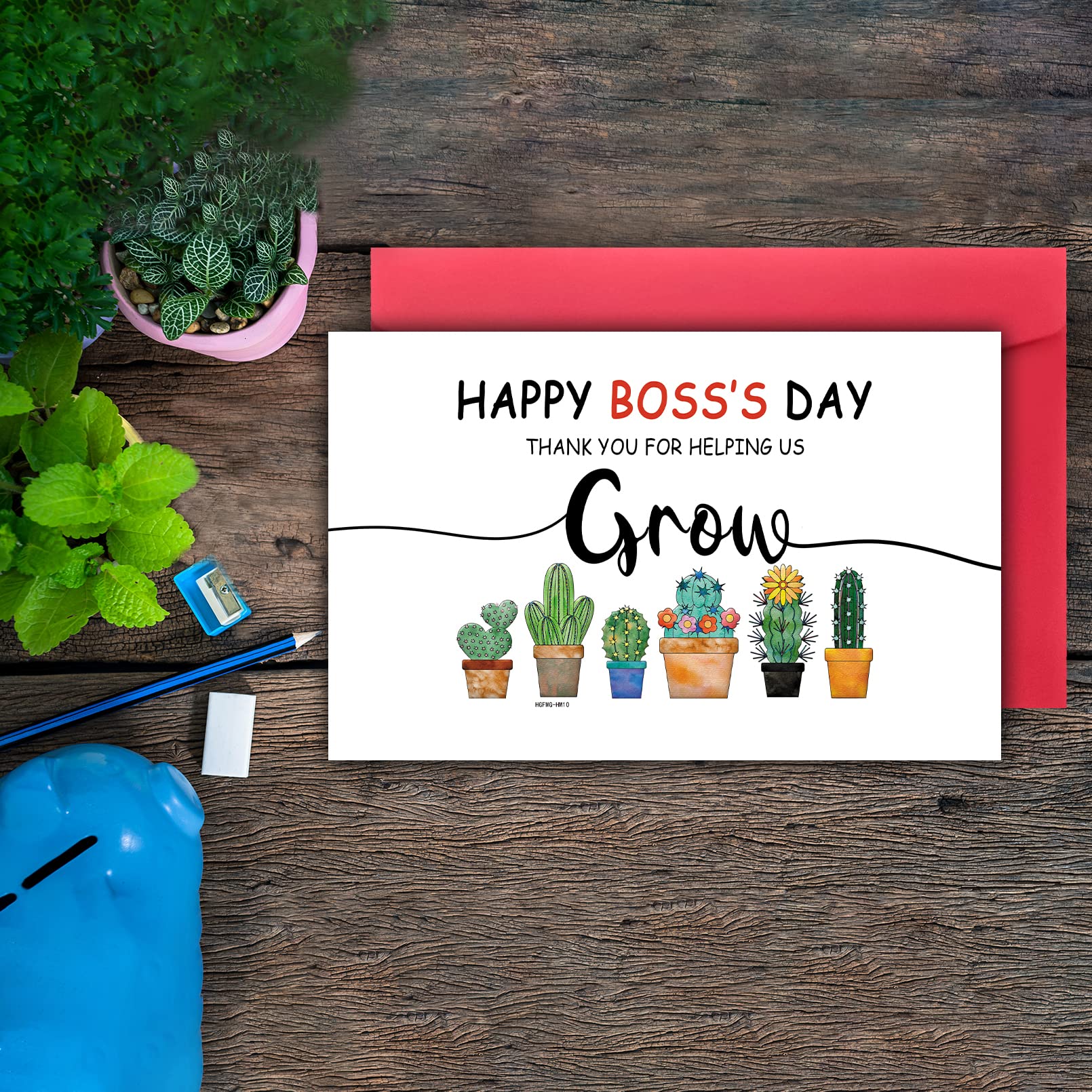 Huameigf Happy Boss’s Day Card, Cute Card Gifts for Boss Lady, Thank You Card from Employee, Funny Boss Day Card Gifts for Men or Women, Thank You for Helping Us Grow…