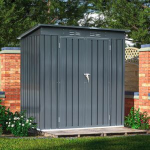 outdoor storage shed 8x6 ft outdoor shed,backyard shed garden shed metal shed with lockable door,storage house for backyard garden patio and lawn,perfect to store tools,bike accessories,lawn mower