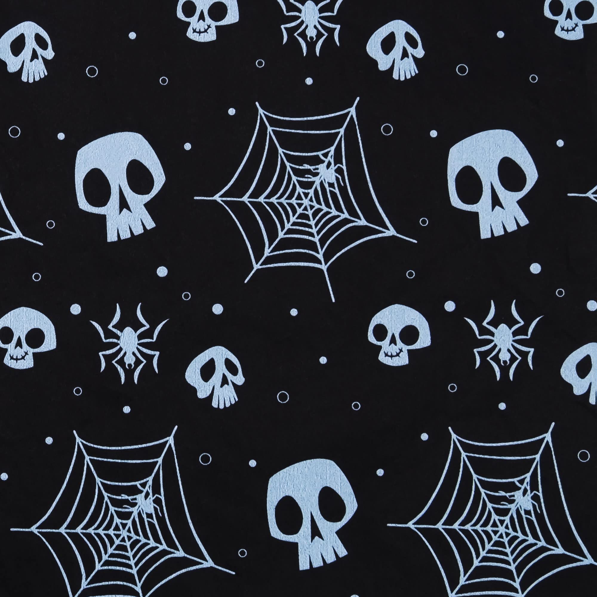 MR FIVE 30 Sheets Black Halloween Tissue Paper Bulk,20" x 28",Black with White Skull Spider Web Pattern Tissue Paper,Halloween Tissue Paper for Gift Bags,Skull Tissue Paper for Halloween Party