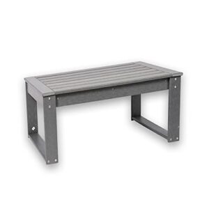 laurel canyon outdoor coffee table hdpe recycled plastic patio porch, yard, park, lawn, slate grey