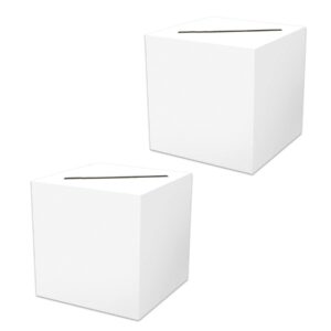 beistle 2 piece all-purpose white gift card boxes for wedding receptions, anniversaries, birthday parties, and graduations