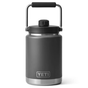 yeti rambler half gallon jug, vacuum insulated, stainless steel with magcap, charcoal