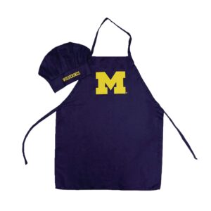 pro specialties group michigan wolverines chef hat & apron set blue