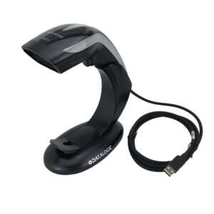 datalogic gryphon heron hd3130 handheld corded 1d barcode scanner/linear imager, includes adjustable autosense stand and usb cable