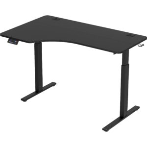 SHW 55-Inch L-Shaped Electric Height Adjustable L-Shaped Standing Desk with Left Facing Corner, Black