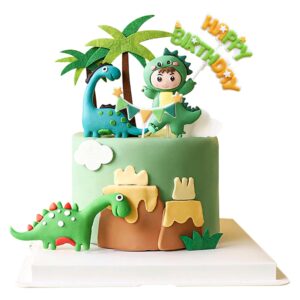 gyufise 9 pack dinosaur cake decorations dinosaur babyshower happy birthday cupcake topper dinosaur cake toppers for kids birthday baby shower party supplies