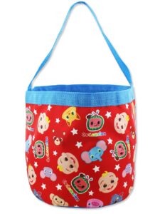 cocomelon collapsible nylon basket bucket tote bag (red, one size)