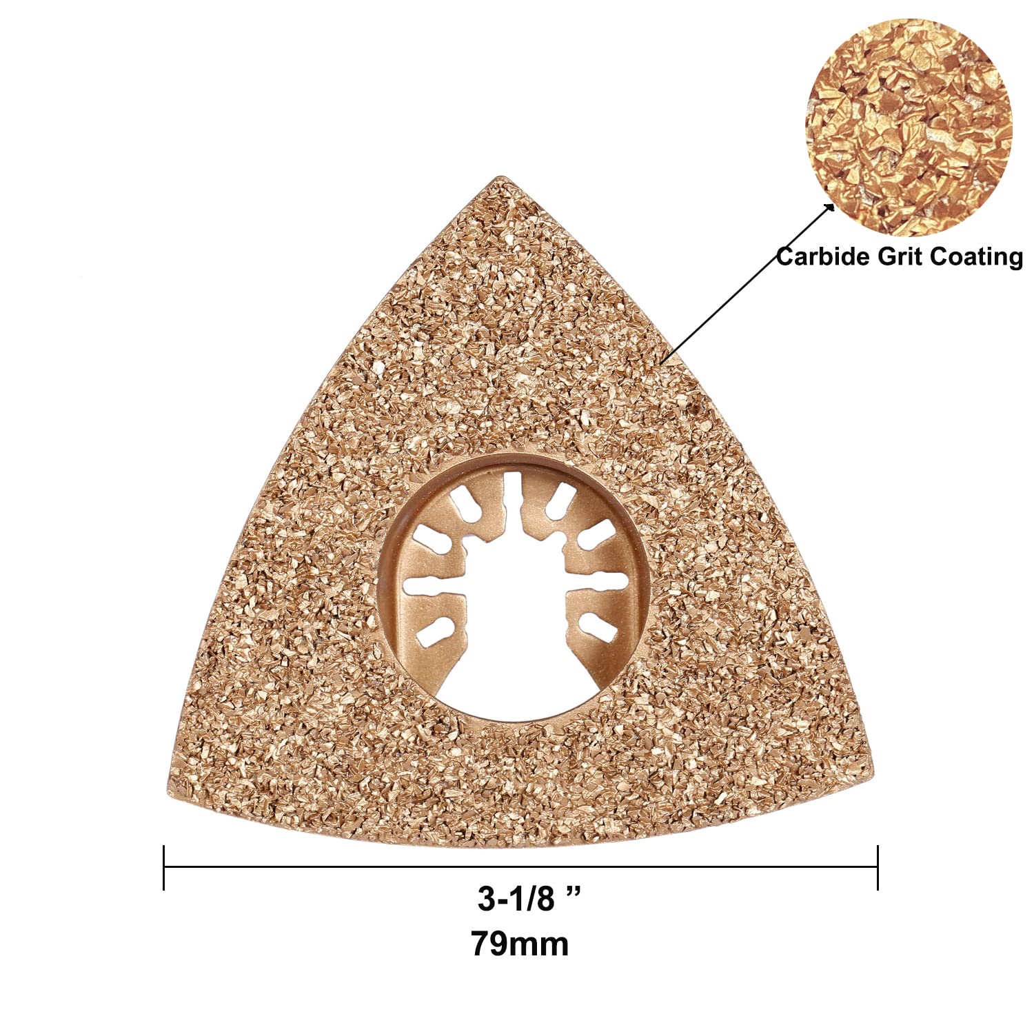 MiraShine 5pcs Oscillating Multitool Triangular Carbide Grit Rasp Blades, Tiangle Carbide Oscillating Sanding Pads For Sanding Grinding Rasping Concrete Masonry Grout Mortar Thinset Adhesives and Wood