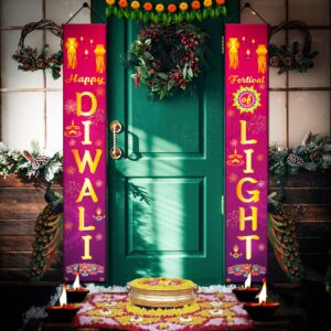 happy diwali door banner diwali porch sign decorations festival decorations supplies of india light party for front door outdoor wall decor