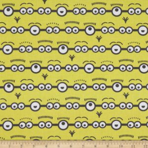 minions stripe yellow, fabric by the yard