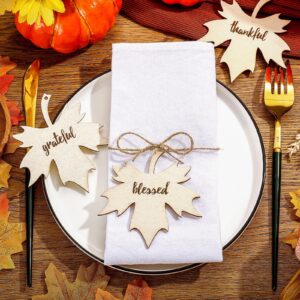 bucherry 12 pieces fall thanksgiving place cutout thankful grateful blessed place cards thankful rustic wooden sign hanging ornament table setting decorations