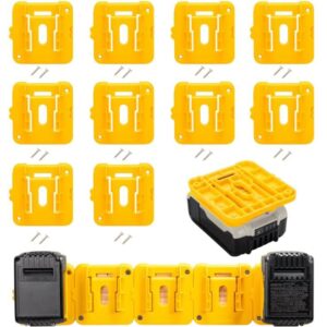 crivnhar 10 pack battery holder for dewalt 20v battery mounts dock holder fit for dcb200 dcb201 dcb202 dcb203 dcb204(w/20 screws, no battery)