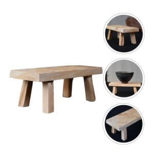 DECHOUS Step Stool Tree Stump Stool Desktop Wooden Stool Statue Wooden Stool Sculpture Portable Bed Stool Small Step Ladder for Kitchen Bathroom (As Shown) Mushroom Stool Kitchen Stool