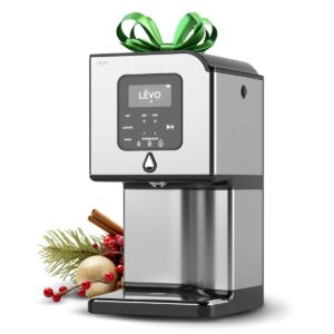 levo lux - premium herbal oil infusion machine - botanical extractor - herb dryer, decarboxylator, & oil infuser - gourmet edible infusion maker - for infused gummies, brownies & more - silver