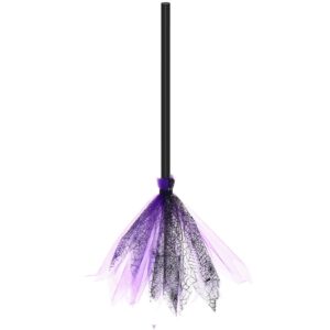 binaryabc halloween witches broom plastic witch broomstick,halloween witch decoration props,witch costume accessories,halloween supplies(purple)