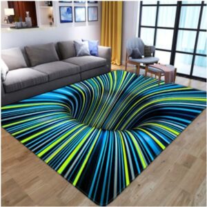 coryuee 3d optical illusion rug colorful vortex trippy realistic area rugs for living room bedroom floor mats 47 in x 24 in