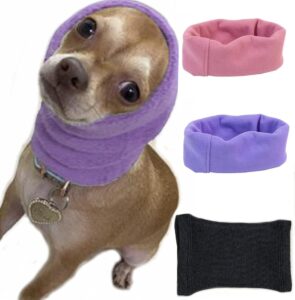 quiet ears covers for dogs 3pcs,dog snoods ear covers for noise,grooming and force drying miracle tool for anxiety relief & calming dogs(grey+pink+purple)