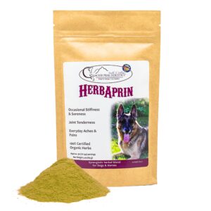 glacier peak holistics herbaprin - natural pain relief for dogs, organic herb blend for arthritis, aches & pains, and hip & joint discomfort - 3oz