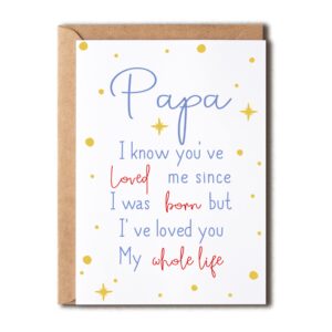 eruditegifts papa i know you've loved me since - birthday card for papa - papa's day card - cute birthday card for papa from kids - new papa birthday cards 5 x 7 inches