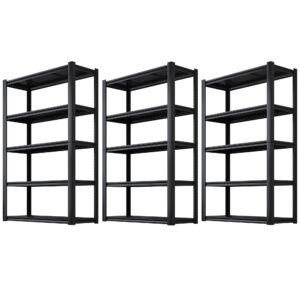 reibii garage storage shelves heavy duty garage shelving 72" adjustable metal shelves for storage 5-tier garage shelves heavy duty 2500lbs basement kitchen pantry shelving utility shelves, 3 pack