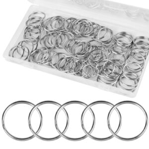 100pcs split key rings bulk for keychain and crafts keychain rings (silver 25mm)