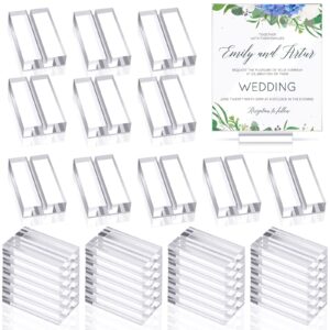 100 pcs acrylic place card holders 2 inch table number holders clear place stands acrylic display stand for wedding dinner home party events decoration