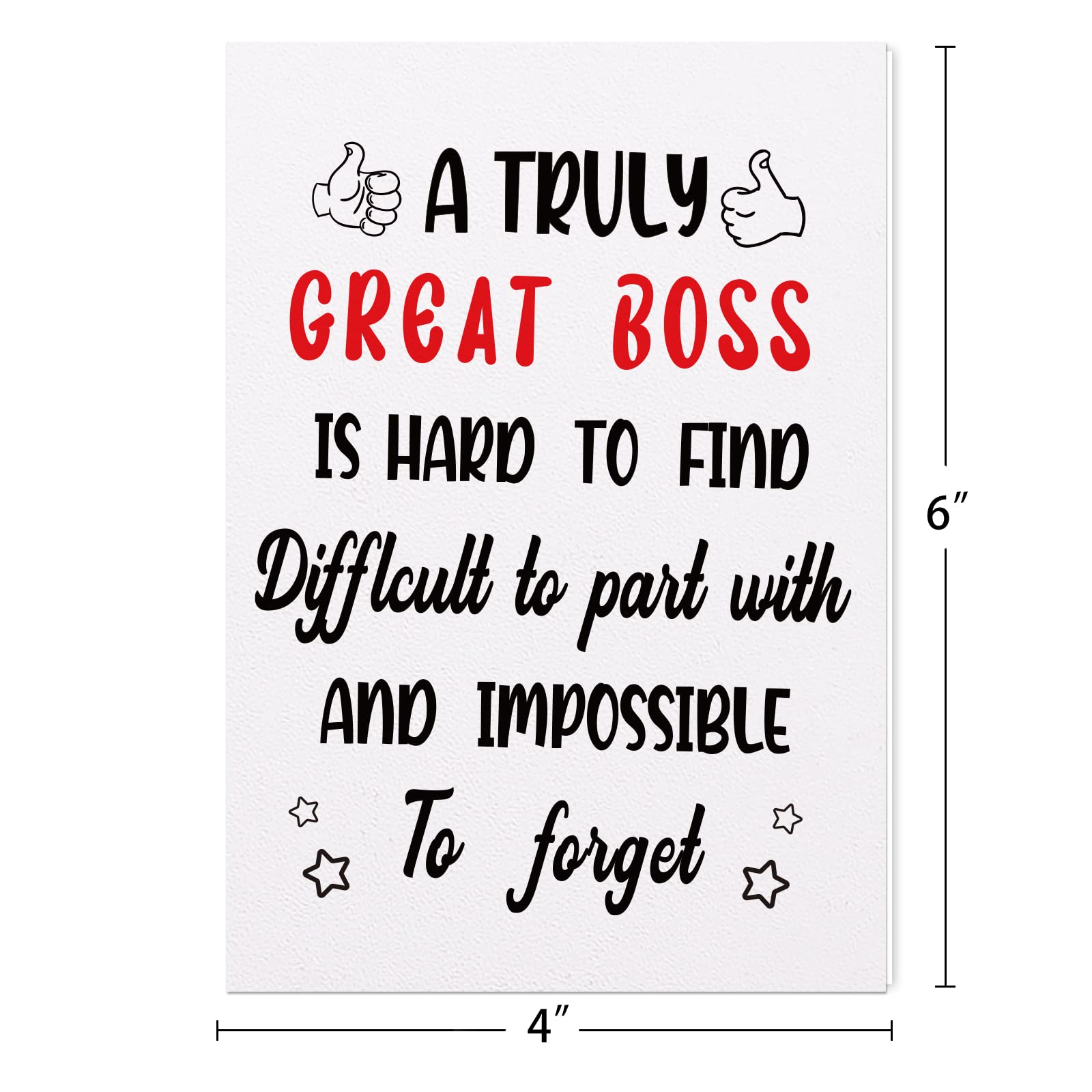 WhatSign Boss Day Card for Women Men 4"x6" National Bosses Day Gifts Card for Male Female Boss Lady Her Him Happy Boss's Day Gift Ideas Cards Boss Christmas Birthday Gift Greeting Cards with Envelopes