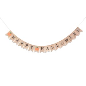 halloween banner - vintage rustic halloween garland decoration burlap flags halloween burlap party supplies