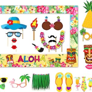 24 PCS Aloha Party Photo Booth Props Hawaiian Party Photo Booth Props Aloha Party Photo Booth Frame Aloha Party Supplies Aloha Baby Shower Decoration Aloha Bridal Shower