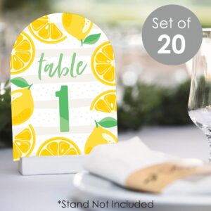 Big Dot of Happiness So Fresh - Lemon - Citrus Lemonade Party Double-Sided 5 x 7 inches Cards - Table Numbers - 1-20