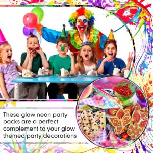 48 Pieces Neon Party Plates Glow Party Plates 9 Inch and 7 Inch Colorful Paper Plates Neon Party Supplies Glow in the Dark Disposable Paper Dessert Plates Tableware for Birthday Wedding Baby Shower