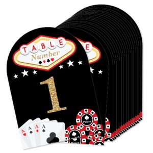 big dot of happiness las vegas - casino party double-sided 5 x 7 inches cards - table numbers - 1-20