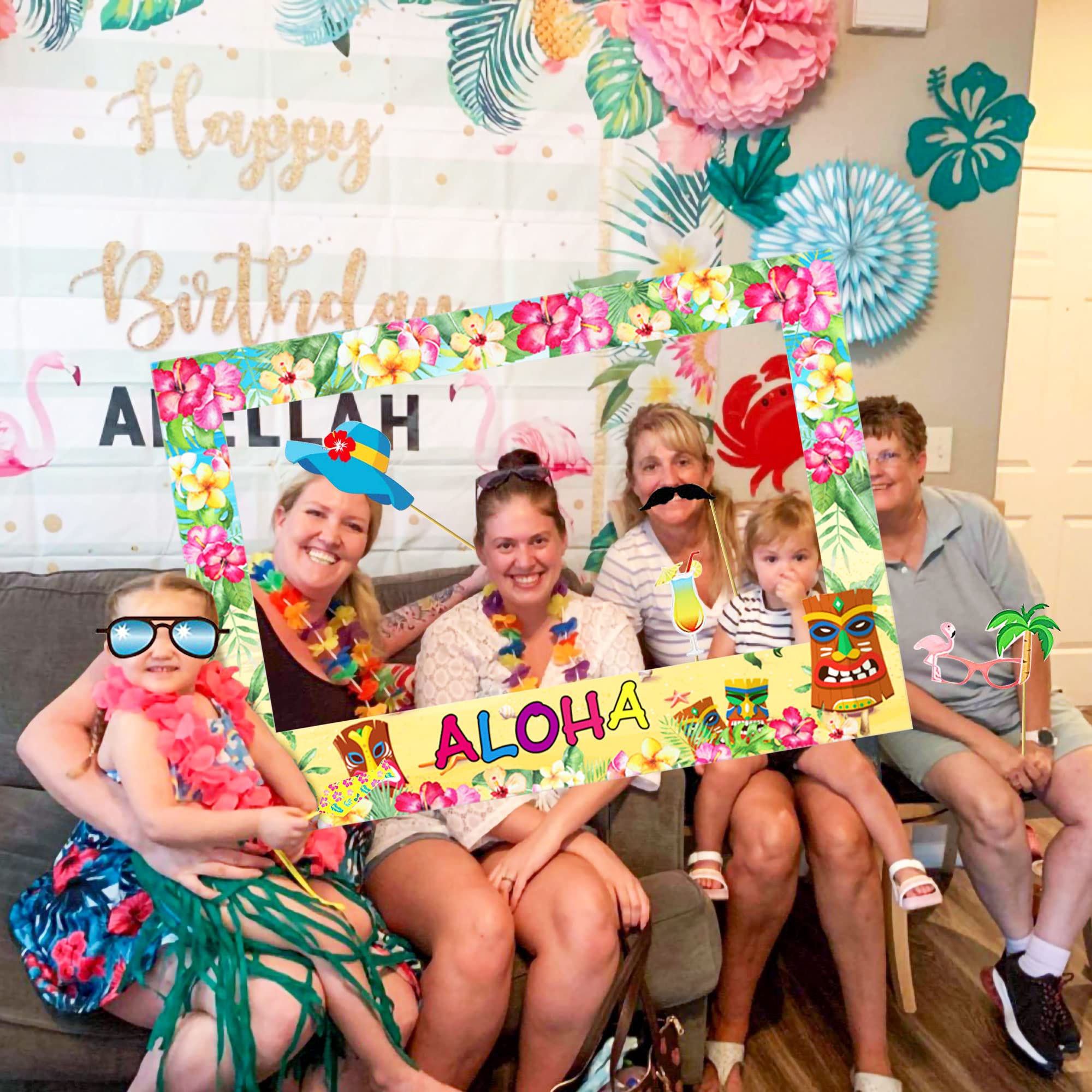 24 PCS Aloha Party Photo Booth Props Hawaiian Party Photo Booth Props Aloha Party Photo Booth Frame Aloha Party Supplies Aloha Baby Shower Decoration Aloha Bridal Shower