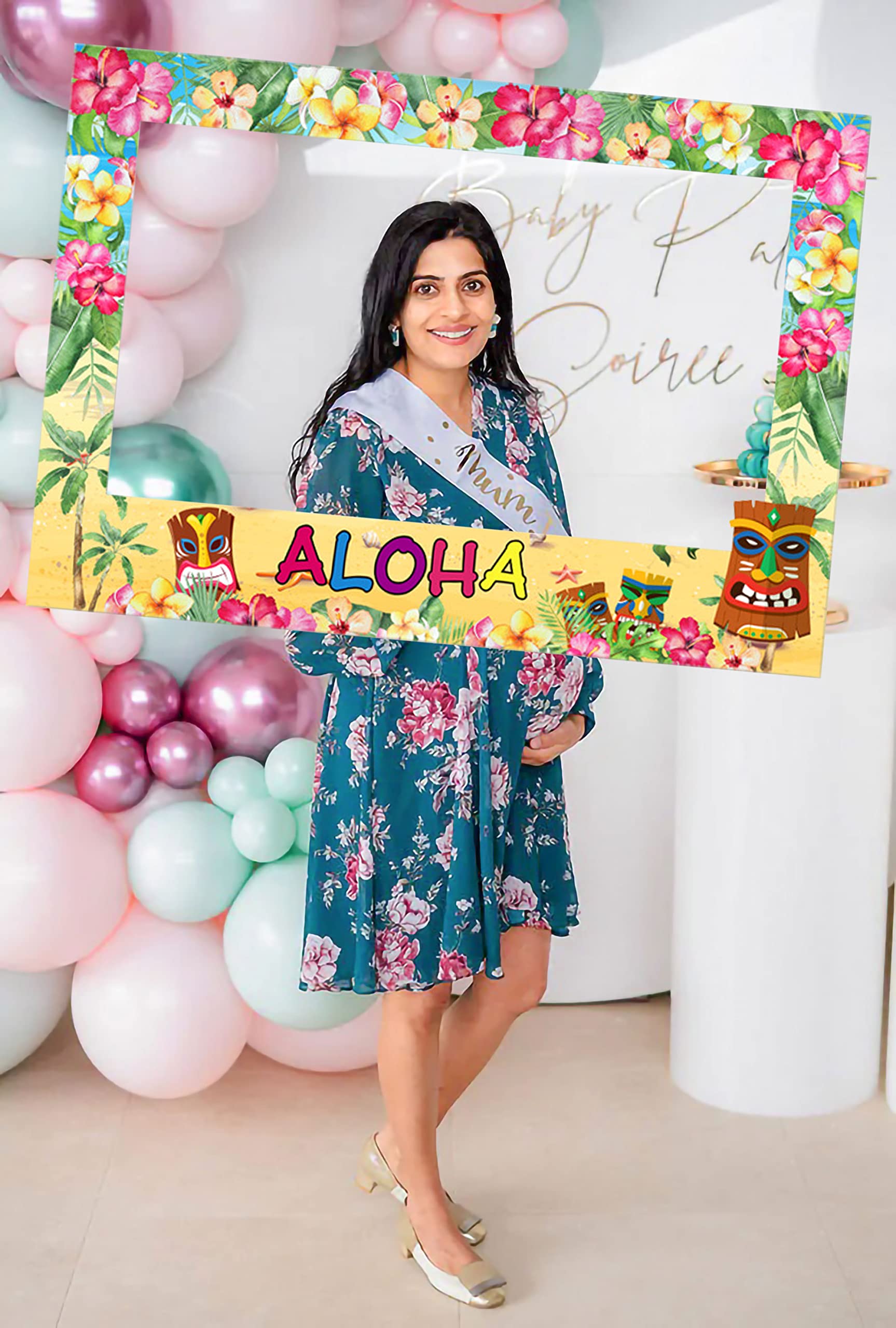 24 PCS Aloha Party Photo Booth Props Hawaiian Party Photo Booth Props Aloha Party Photo Booth Frame Aloha Party Supplies Aloha Baby Shower Decoration Aloha Bridal Shower