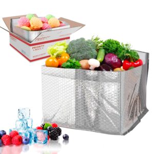 abc 5 pack double layer foil insulated box liners 12 x 12 x 5.5 inches. fits usps large flat rate box (12" x 12" x 5.5") silver shipping boxes for frozen food, odorless insulated containers.