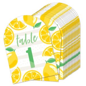 big dot of happiness so fresh - lemon - citrus lemonade party double-sided 5 x 7 inches cards - table numbers - 1-20