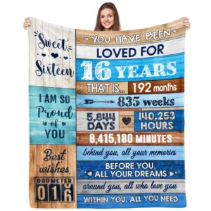 16th birthday gifts for girls boys sweet 16 gifts for girls blanket 16 birthday gift ideas blanket gifts for 16 year old girl happy 16th birthday decorations blankets for girl boy son daughter 60"x50"